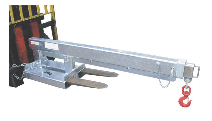 Adjustable swing jib fixed tine mounted fork truck jib attachment ...